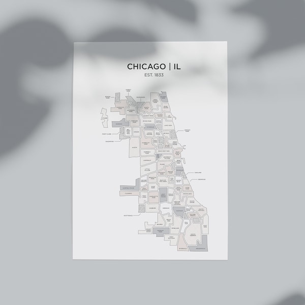 Chicago Map - Etsy