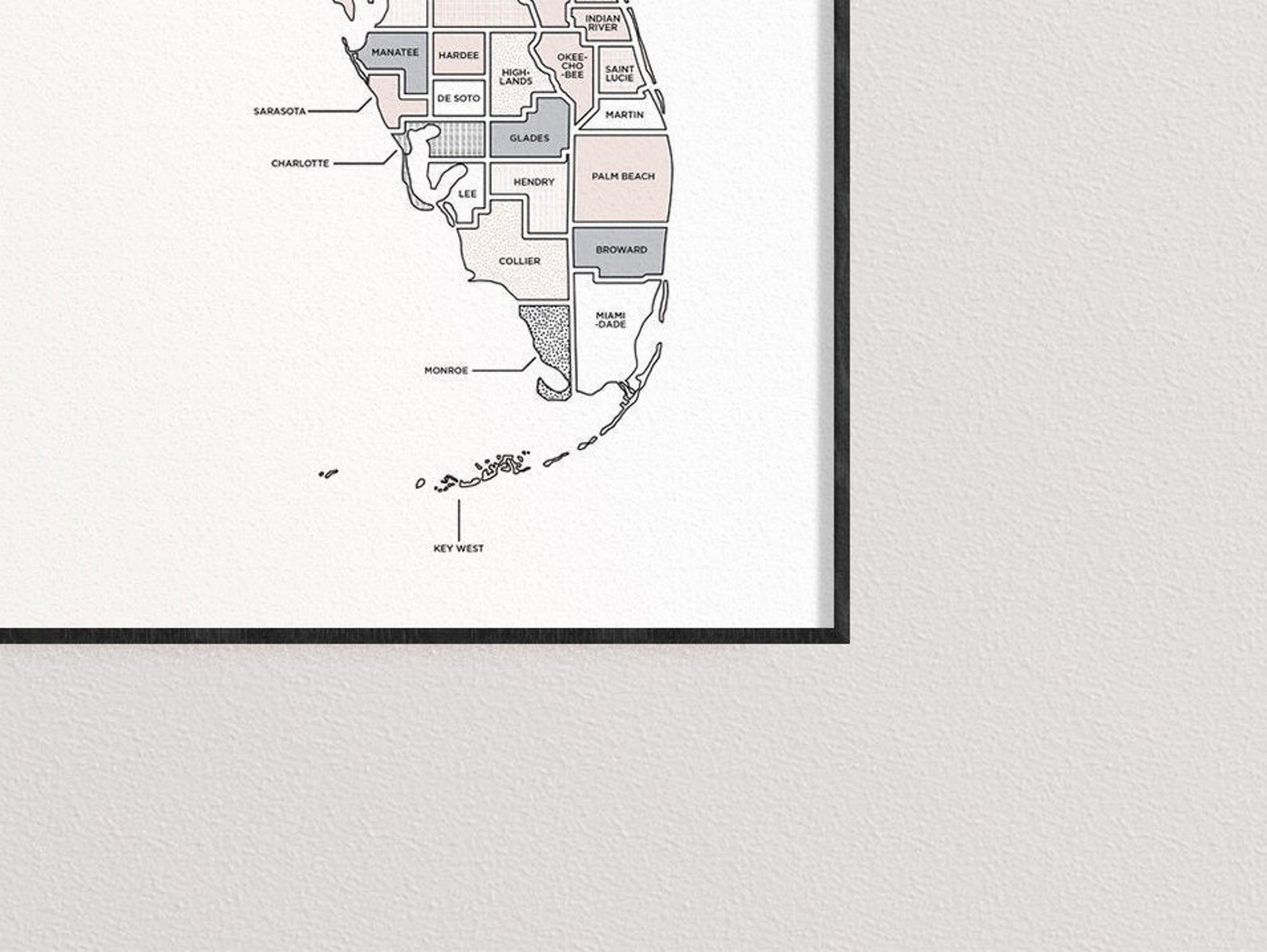 Florida Flat State Maps Digital Poster Download - Etsy