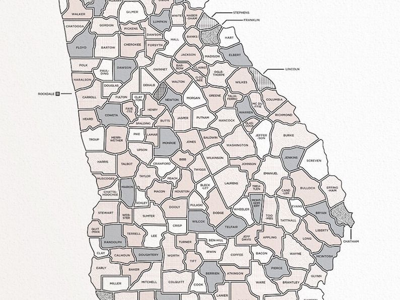 Georgia Flat State Maps Digital Poster Download - Etsy
