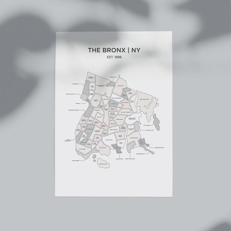 Bronx Map - Etsy
