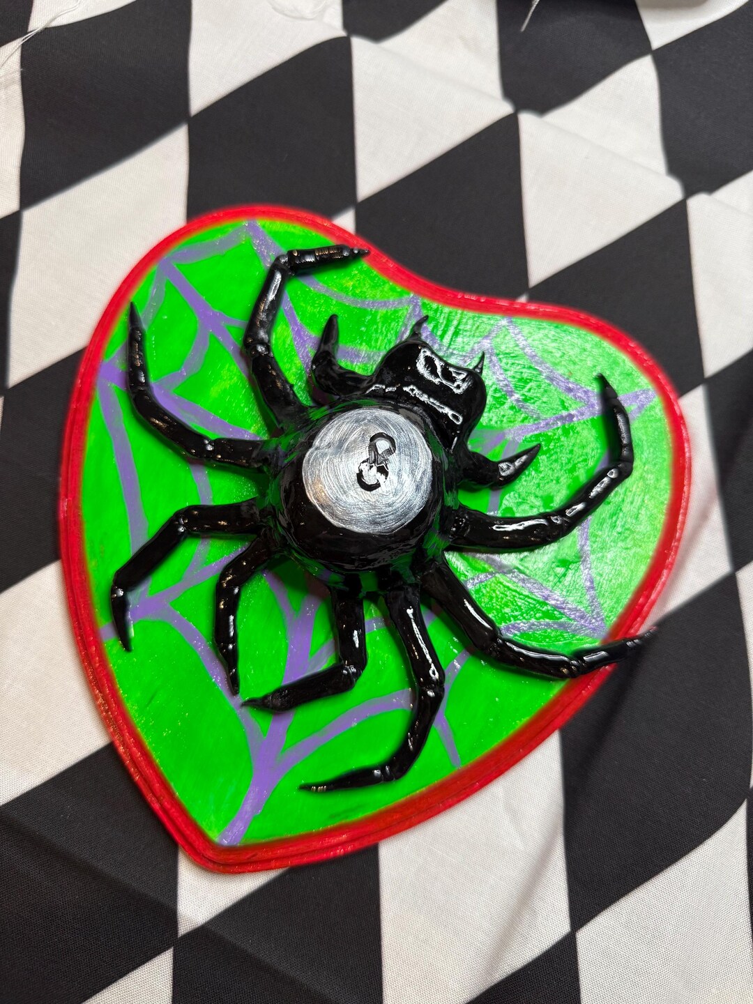 Magic 8 Ball Spider Wall Decor: Neon Goth Halloween Oddity - Etsy