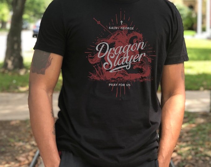 St George of Lydda Dragon Slayer Tshirt Catholic Shirt Gift for ...