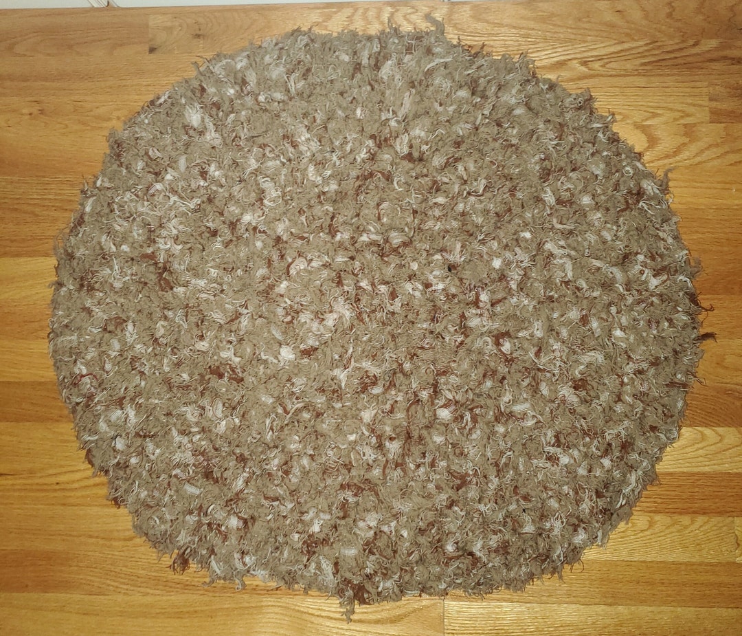 Small Round Brown Wool Accent Rug Handmade Rustic Rag Rug - Etsy