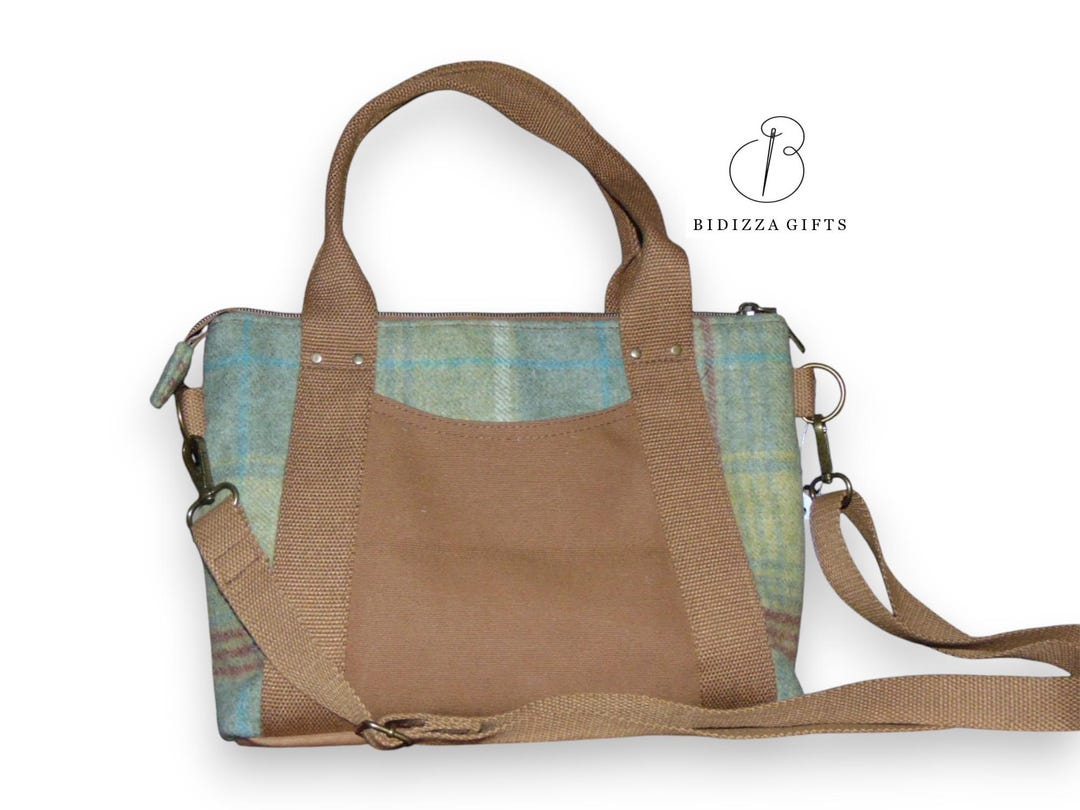 Shoulder Bag With Crossbody Strap in British Wool and Heavy Canvas ...