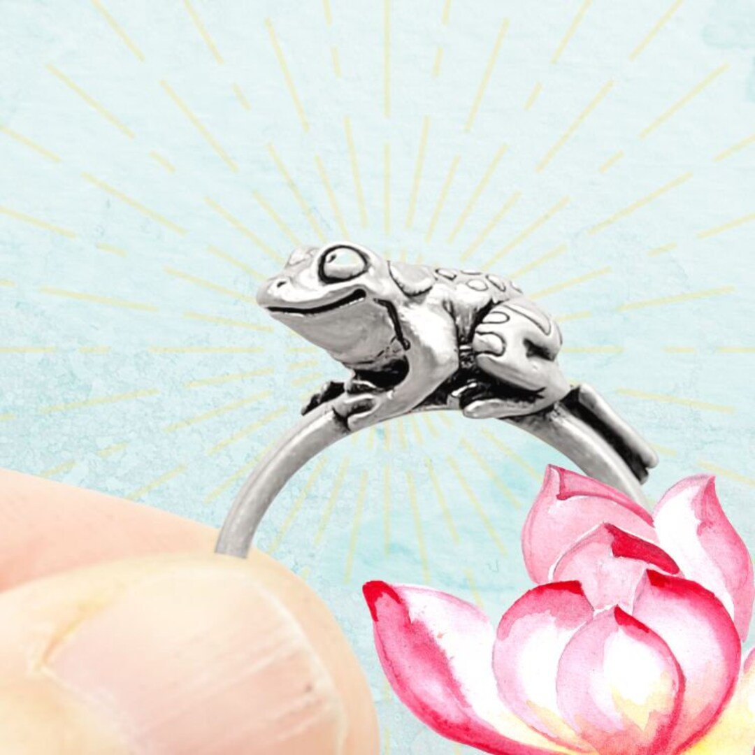 Sterling Silver Frog Ring Animal Ring Made in USA Frog Jewelry in ...