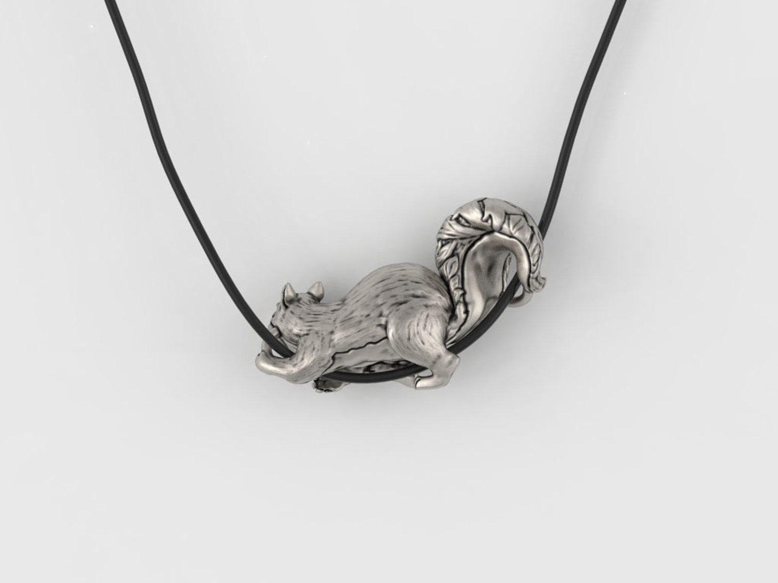 Squirrel Pendant Necklace Sterling Silver 3d Sculpted - Etsy