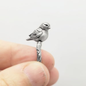 Bird Ring in Sterling Silver - Larger Size - Perfect Gift for Bird ...