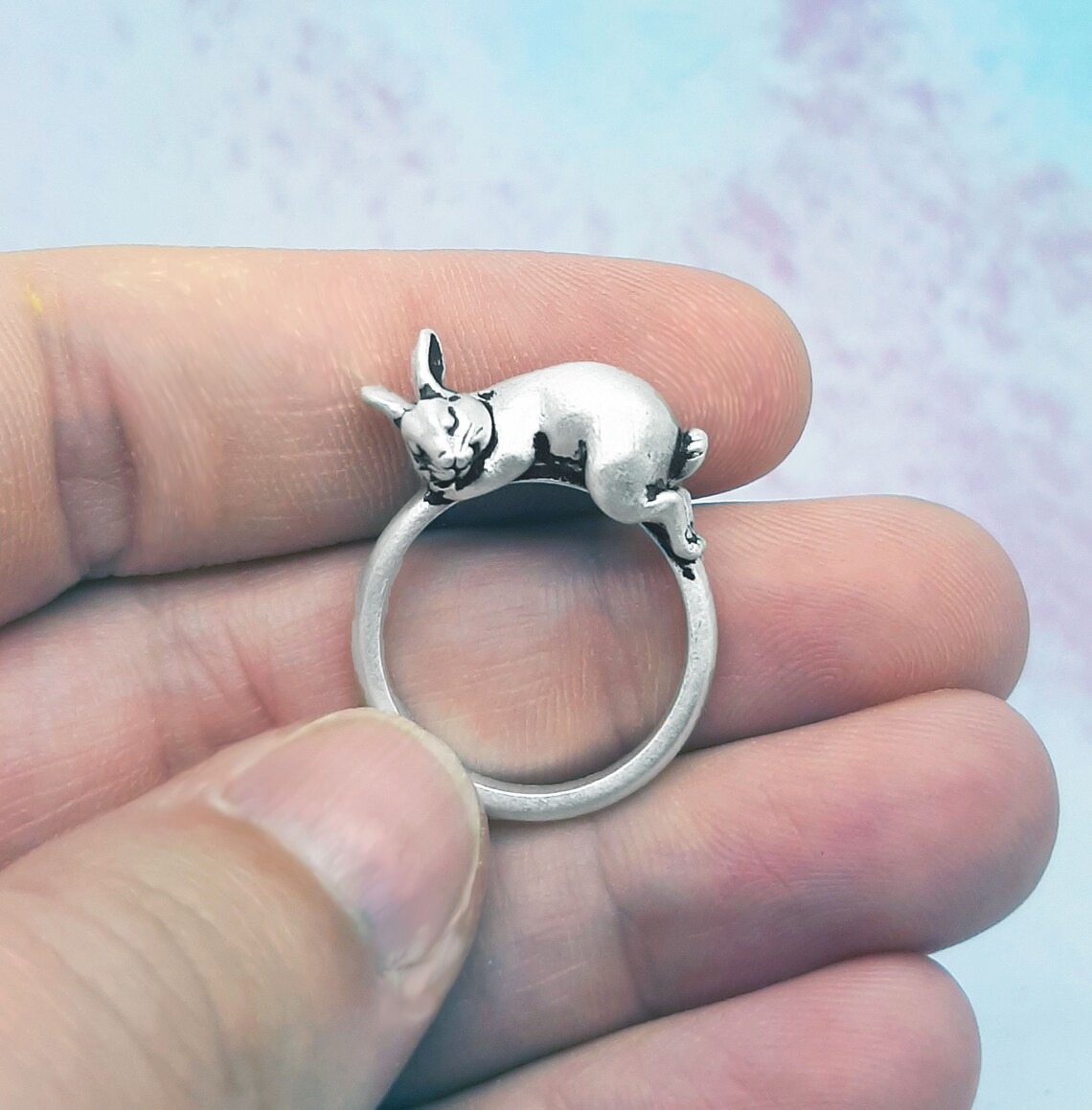 Bunny Rabbit Ring Sterling Silver Size 7 Recycled metals | Etsy