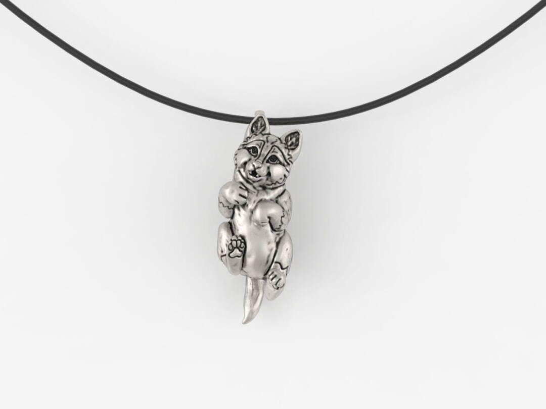 Wolf Pup Pendant Necklace - Cute Wolf Pendant - Silver Platedpewter ...