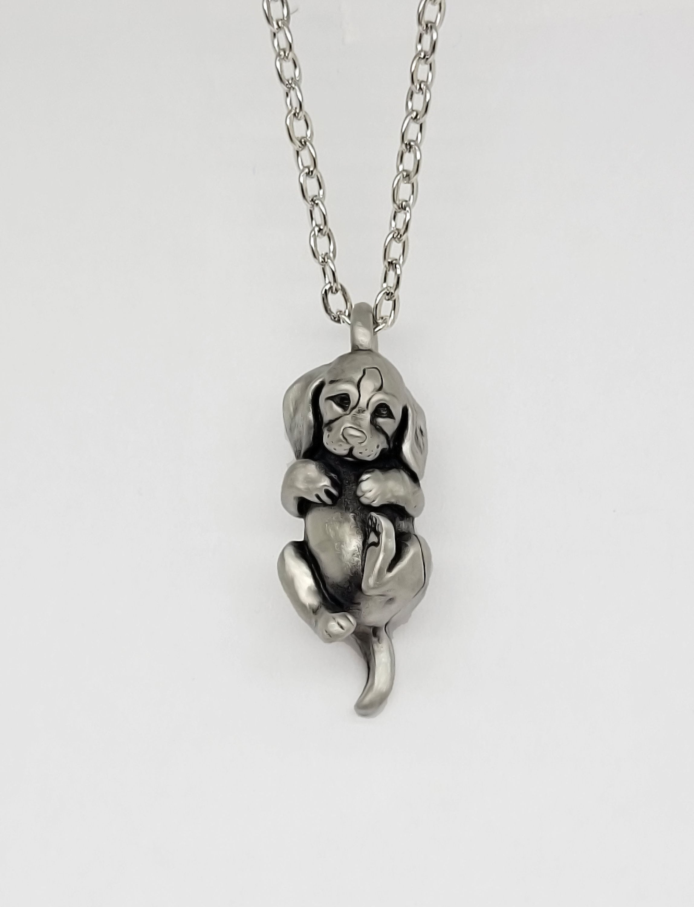 Beagle Pendant Necklace Pewter Solid Metal 1 inch tall | Etsy