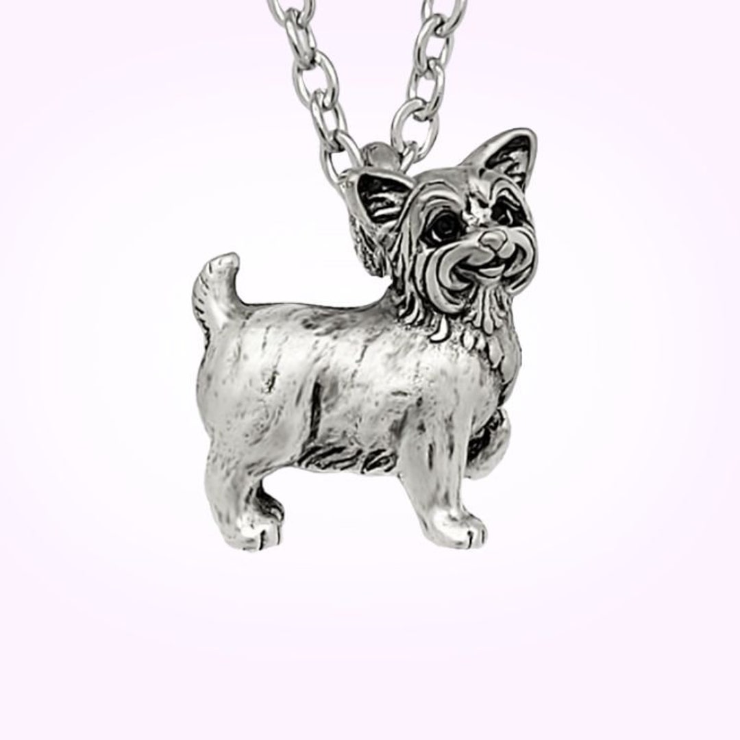 Yorkie Jewelry Dog Jewelry Terrier Necklace Silver Plate Animal Jewelry ...