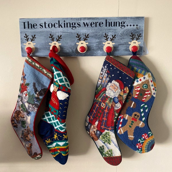 Wooden Stocking Hanger Sign - Etsy