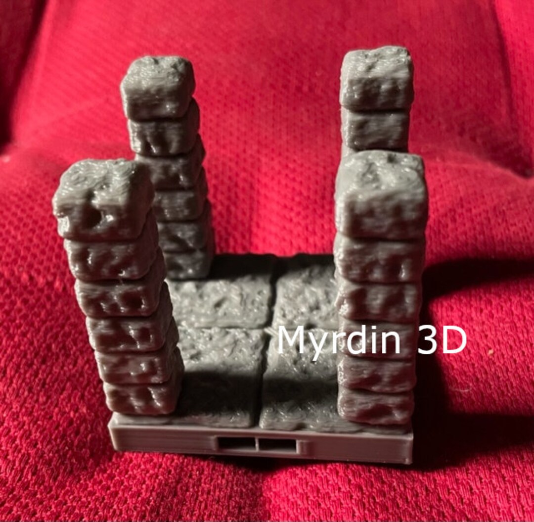 3D Terrain Dungeon 4 Way Intersection 4 Post Tile 10’ X 10 ...