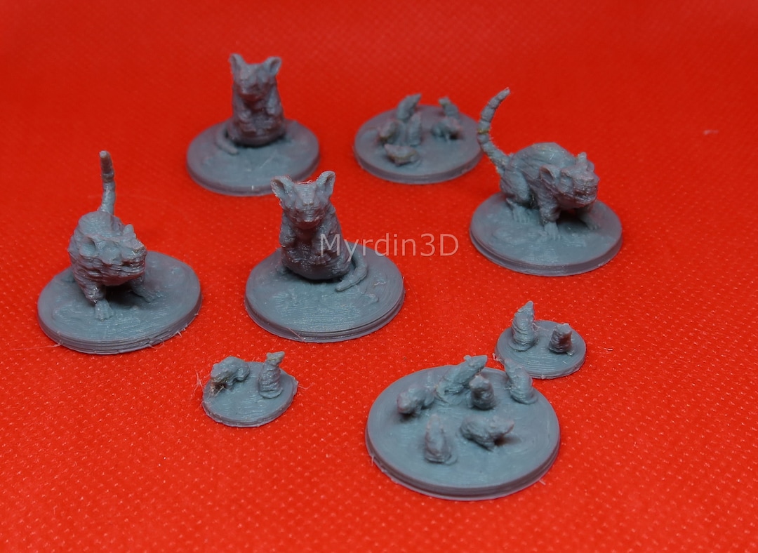 Giant Rats, Rats and Rat Swarm Miniatures 28mm – Dragonlock – 3D ...