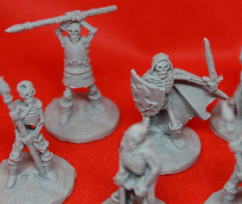 Skeleton Miniatures 28mm – 14 Poses – Dragonlock – 3D Printed 28mm (14 ...