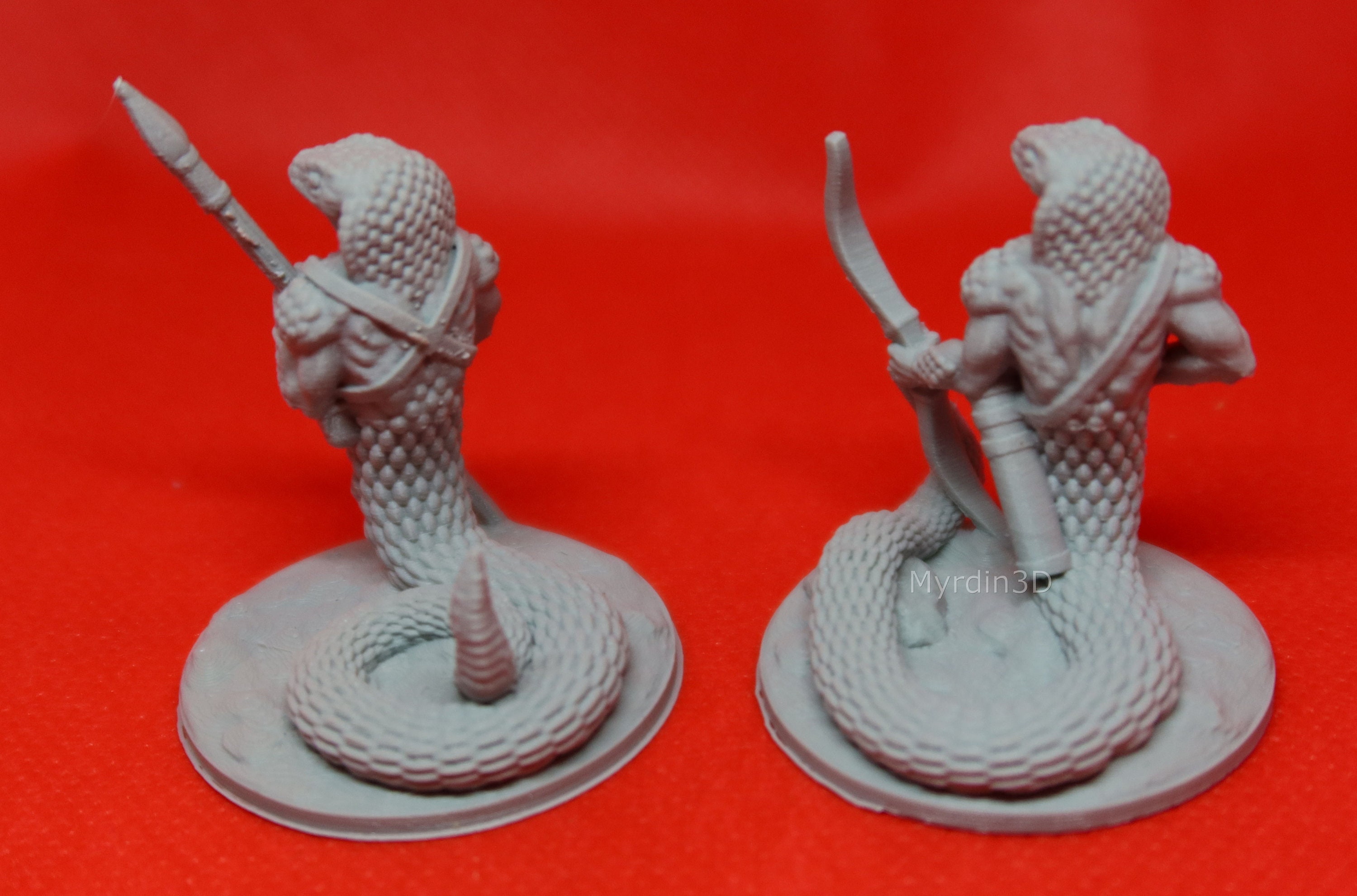 Serpent Men Miniatures 28mm – Three Poses – Dragonlock – 3D Printed ...