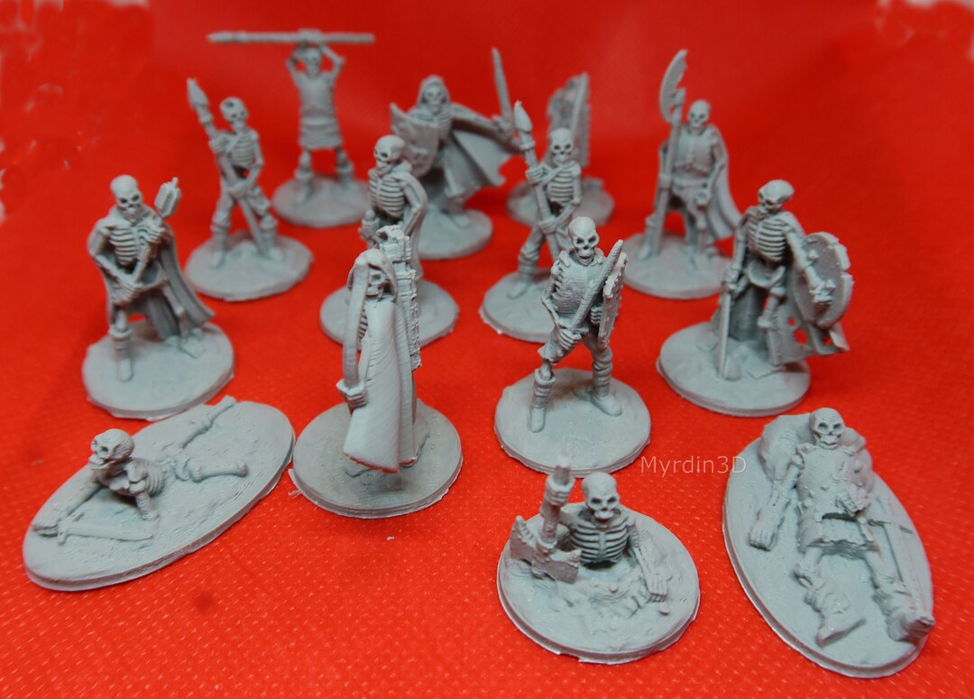 Skeleton Miniatures 28mm – 14 Poses – Dragonlock – 3D Printed 28mm (14 ...