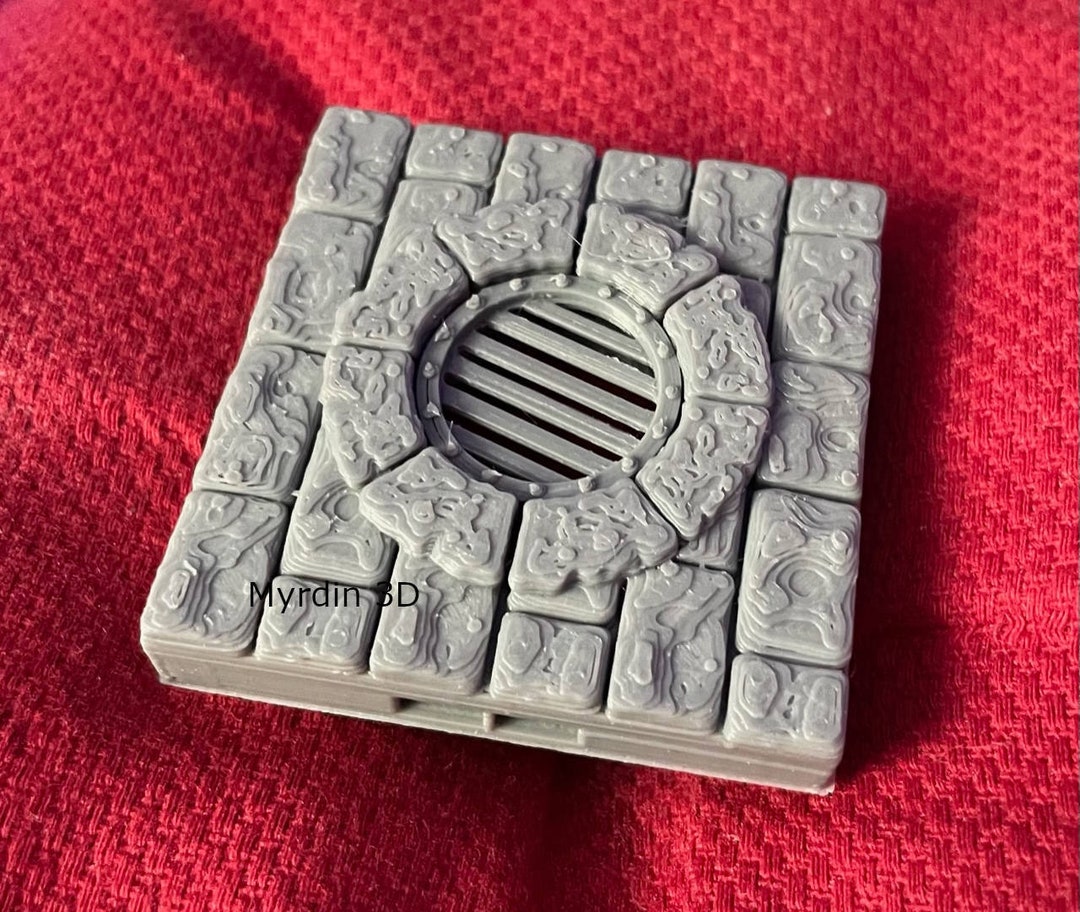 3D Terrain Dungeon 10’ X10’ Sewer Grate Tile - 2 Pieces (2x2 ...