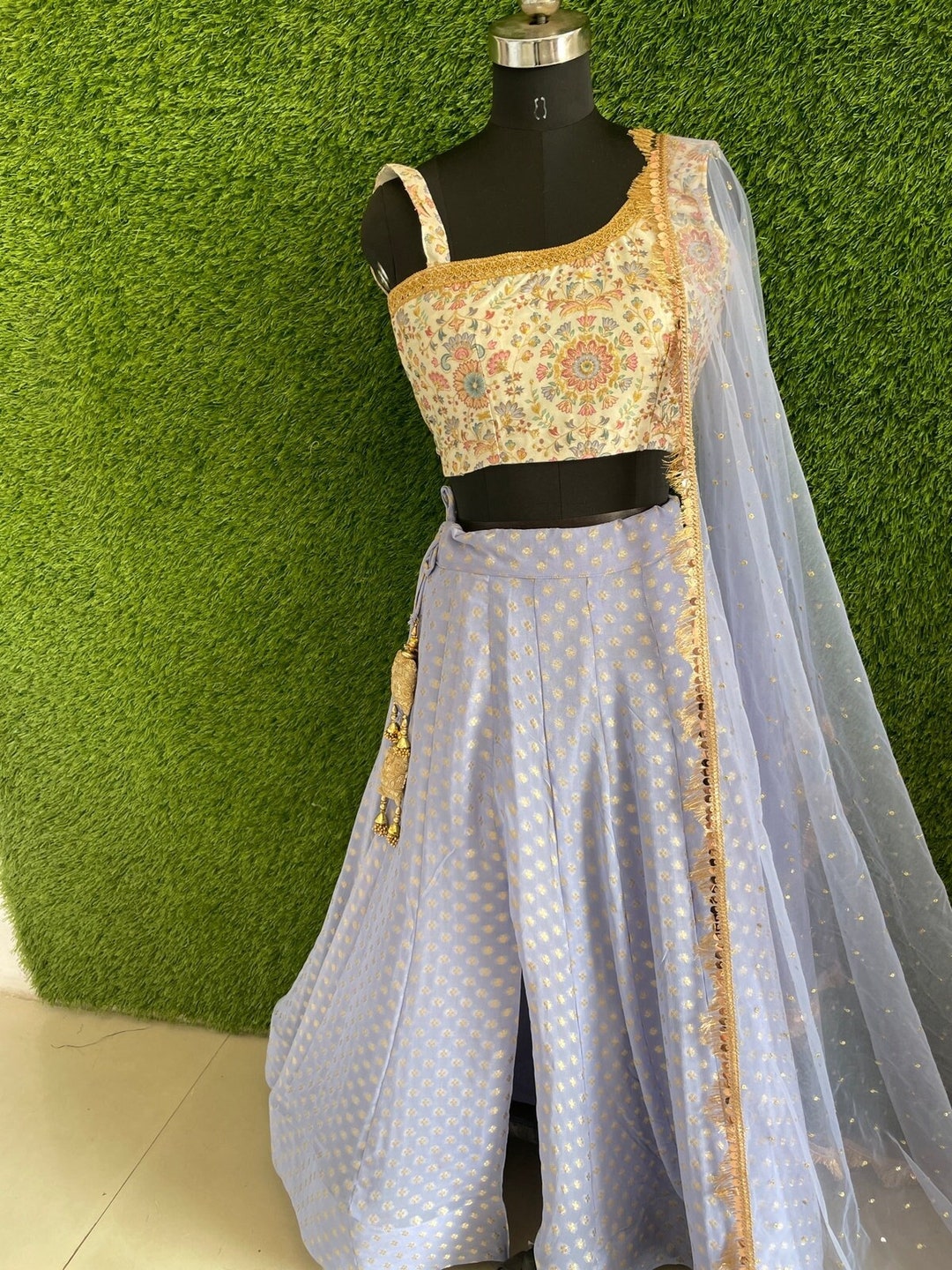 One Shoulder Slit Lehenga Choli for Women Indian Wedding Wear Choli ...