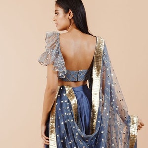 Gray Lehenga Fancy Choli With Dupatta Indian Wedding Bridal Lehenga ...