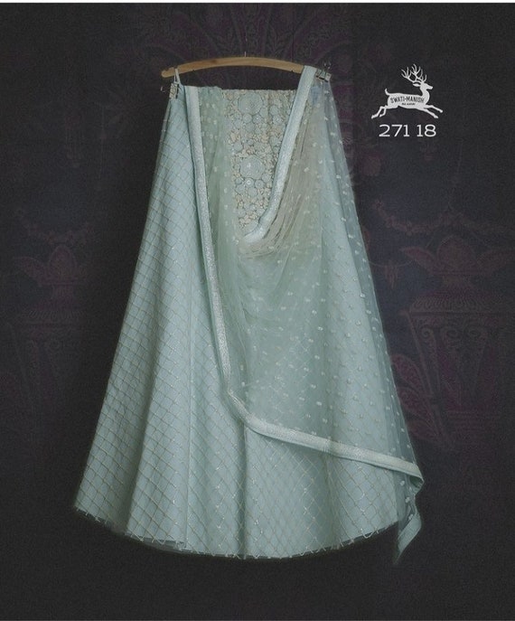 Beautiful Firozi color Designer Lehenga Georgette lengha choli | Etsy