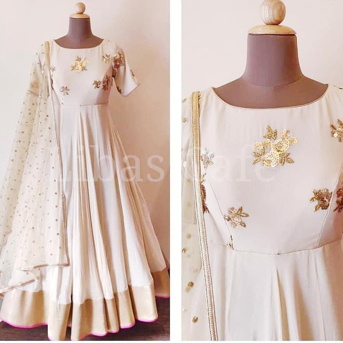 White Designer Gown Lengha Lehenga Indian Ethnic Traditional - Etsy