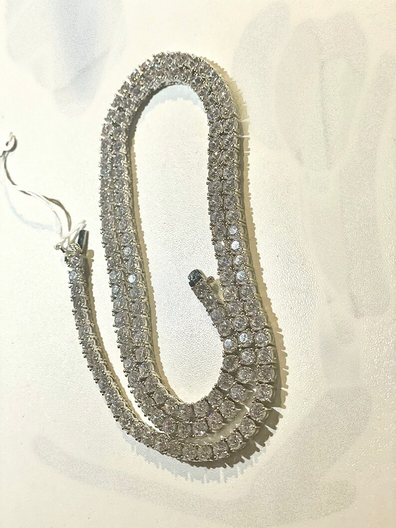 Iced out Tennis dog chain/ collar SILVER OR ROSEGOLD | Etsy