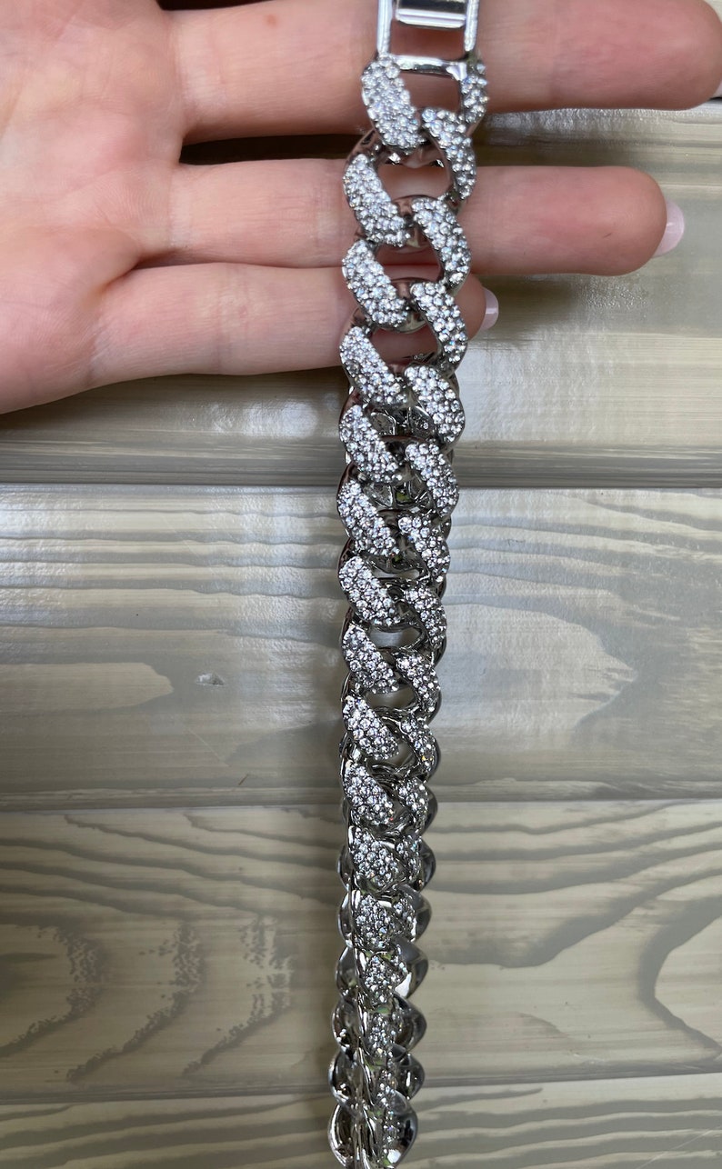 18 Mm Iced Out Cuban Link Dog Chain Custom Dog Chain | Etsy