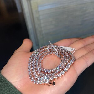 Iced Out Tennis Dog Chain/ Collar (SILVER, PINK, ROSEGOLD) - Etsy