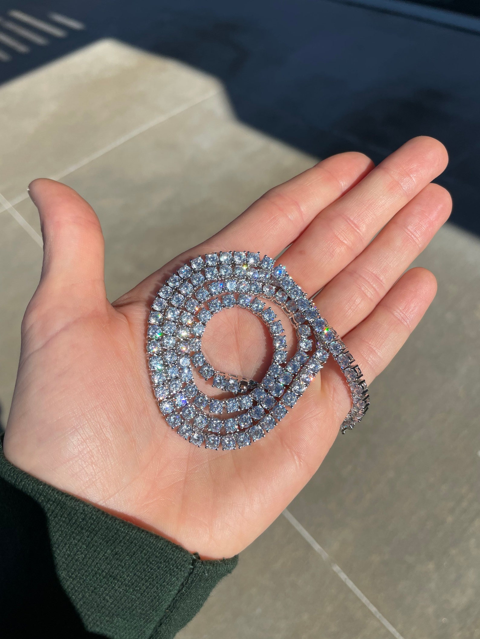 Iced Out Tennis Dog Chain/ Collar SILVER PINK ROSEGOLD | Etsy