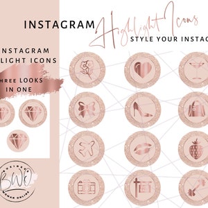 Rose Gold Instagram Template Instagram Story Highlights - Etsy