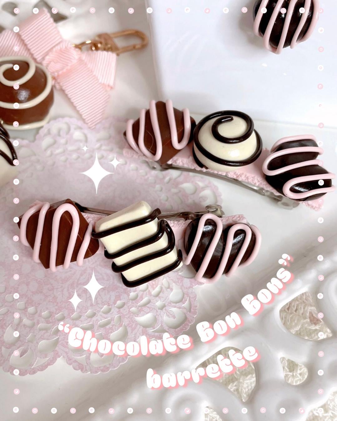 Chocolate Bon Bons Barrette - Polymer Clay, Kawaii Handmade Food ...
