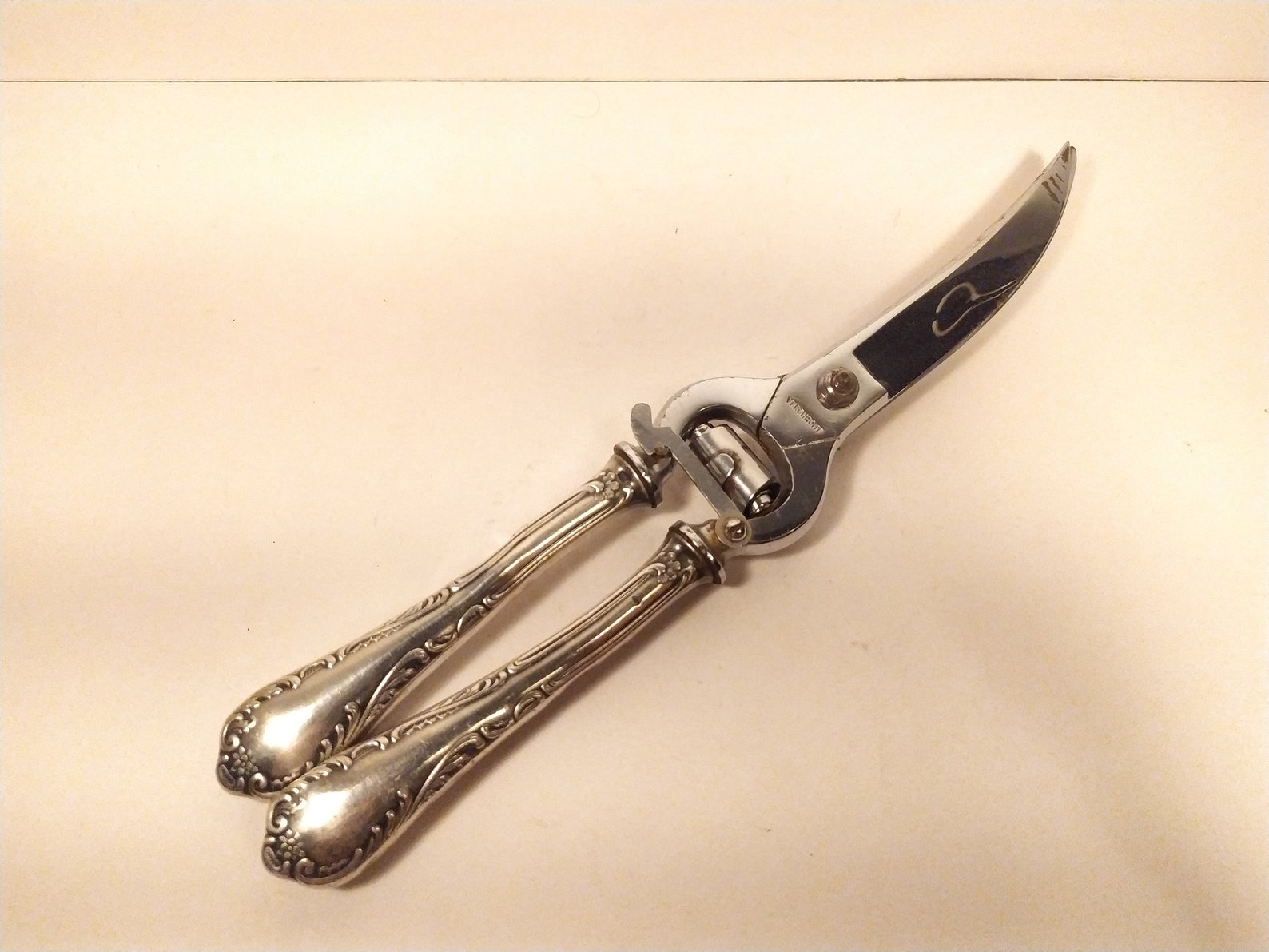 Poultry Scissors, STERLING 90, Silver Plated Handle,table Decor, Meat ...