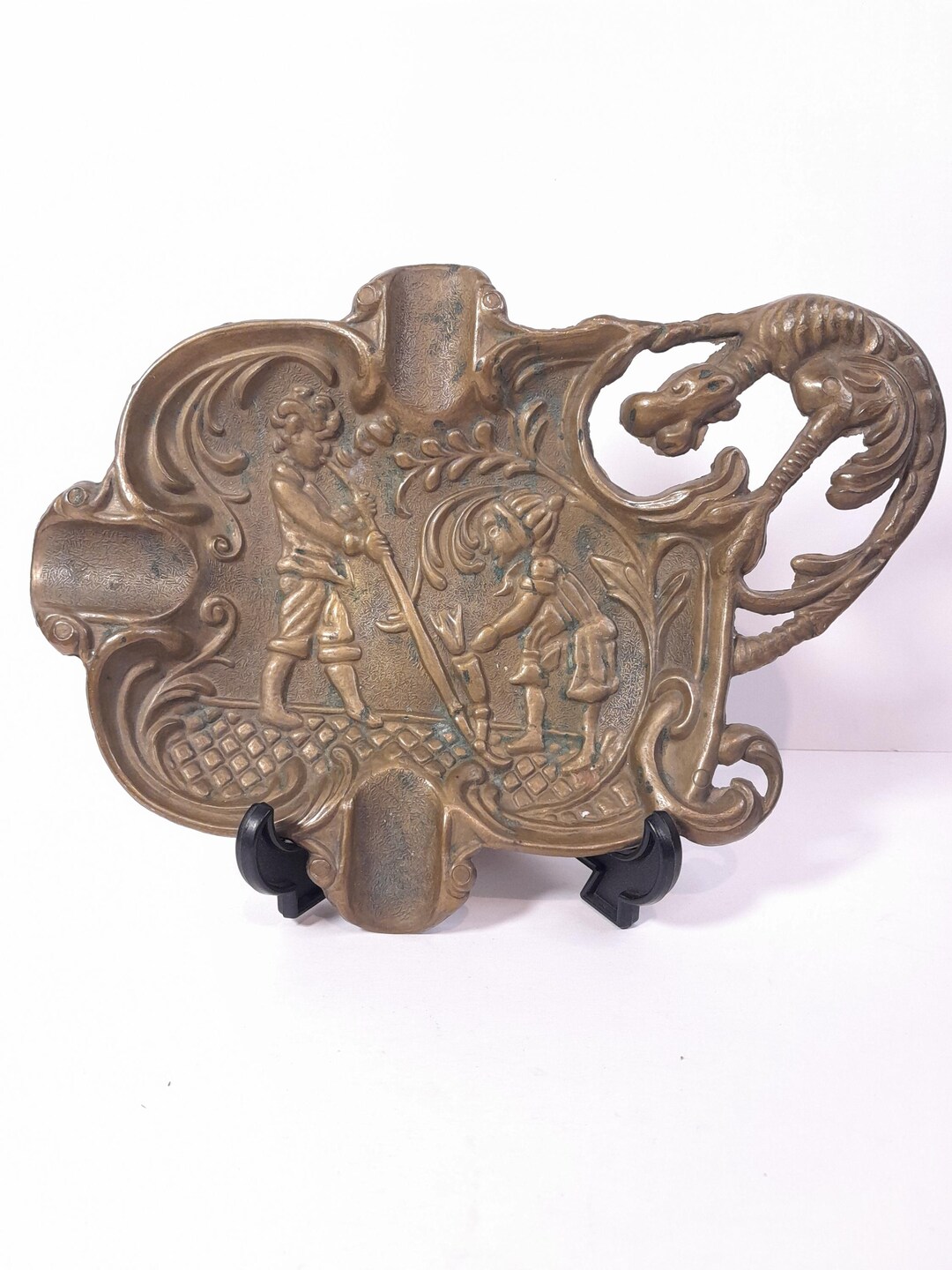 Vintage Brass Ashtray Dragon - Etsy