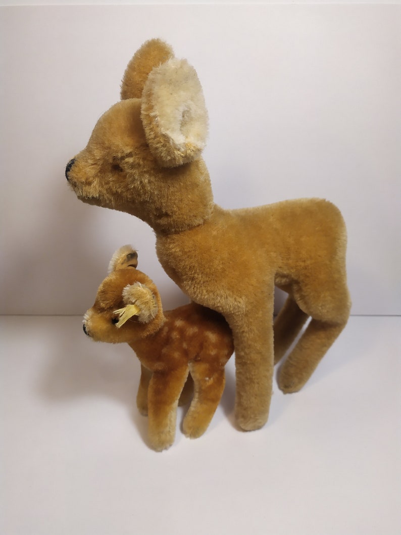 Vintage Set Steiff Big Deer and Small Deer Germany - Etsy