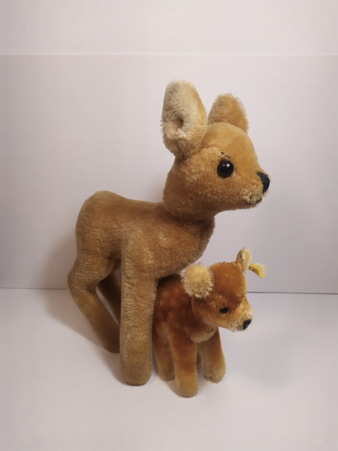 Vintage Set Steiff Big Deer and Small Deer Germany - Etsy