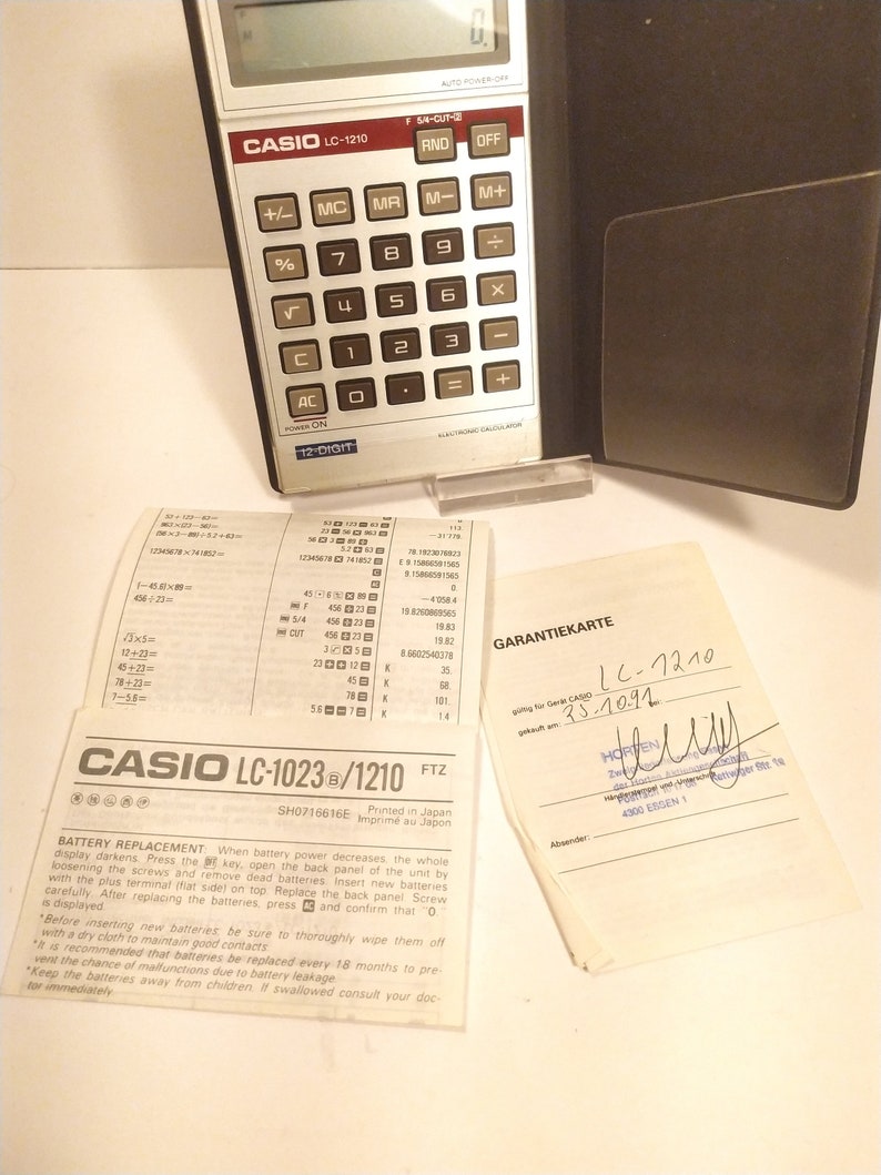 Vintage Calculator Casio LC-1210 12digit - Etsy