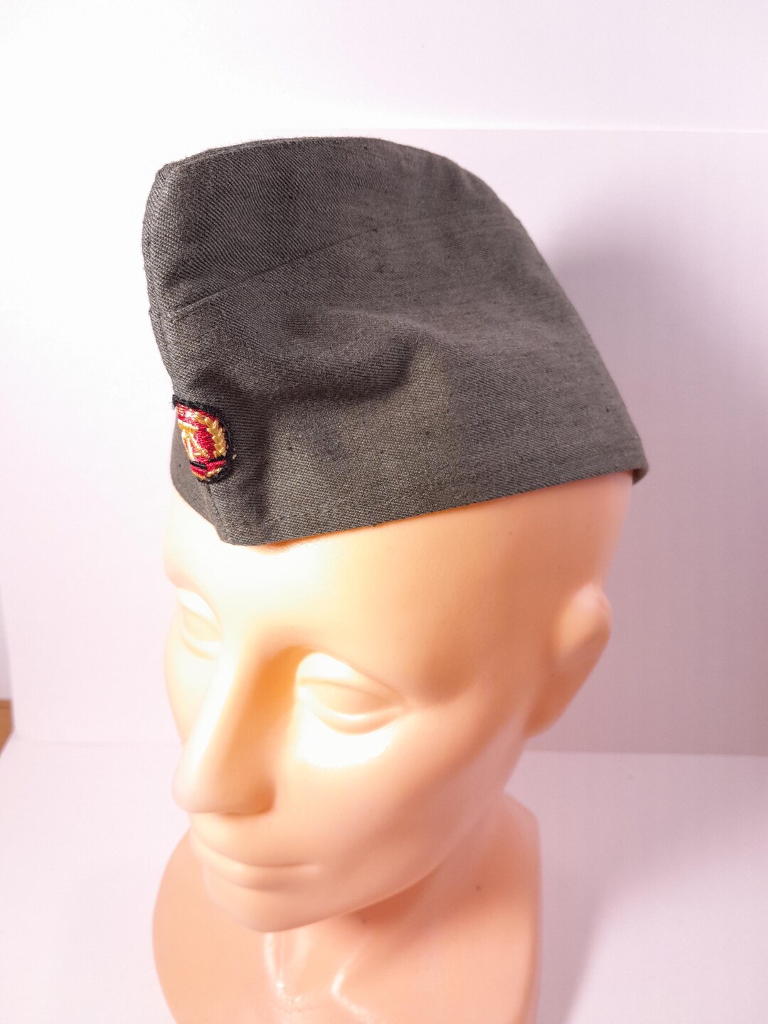 Vintage East Germany Army Navy Military Cap Flat Envelope Hat NVA Size ...