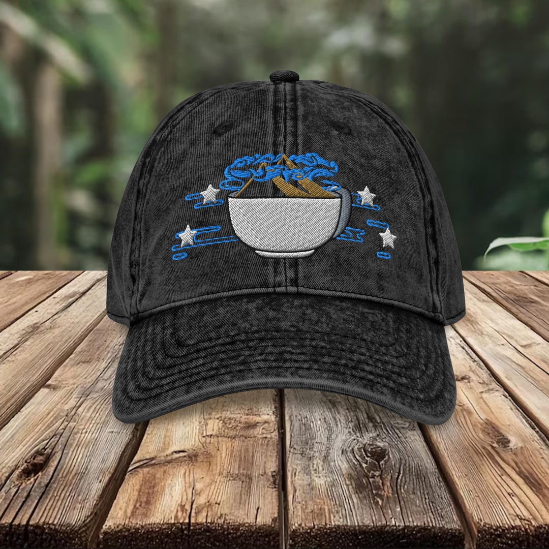 Vintage Style Mountain Coffee Cap, Embroidered Nature Inspired Hat ...