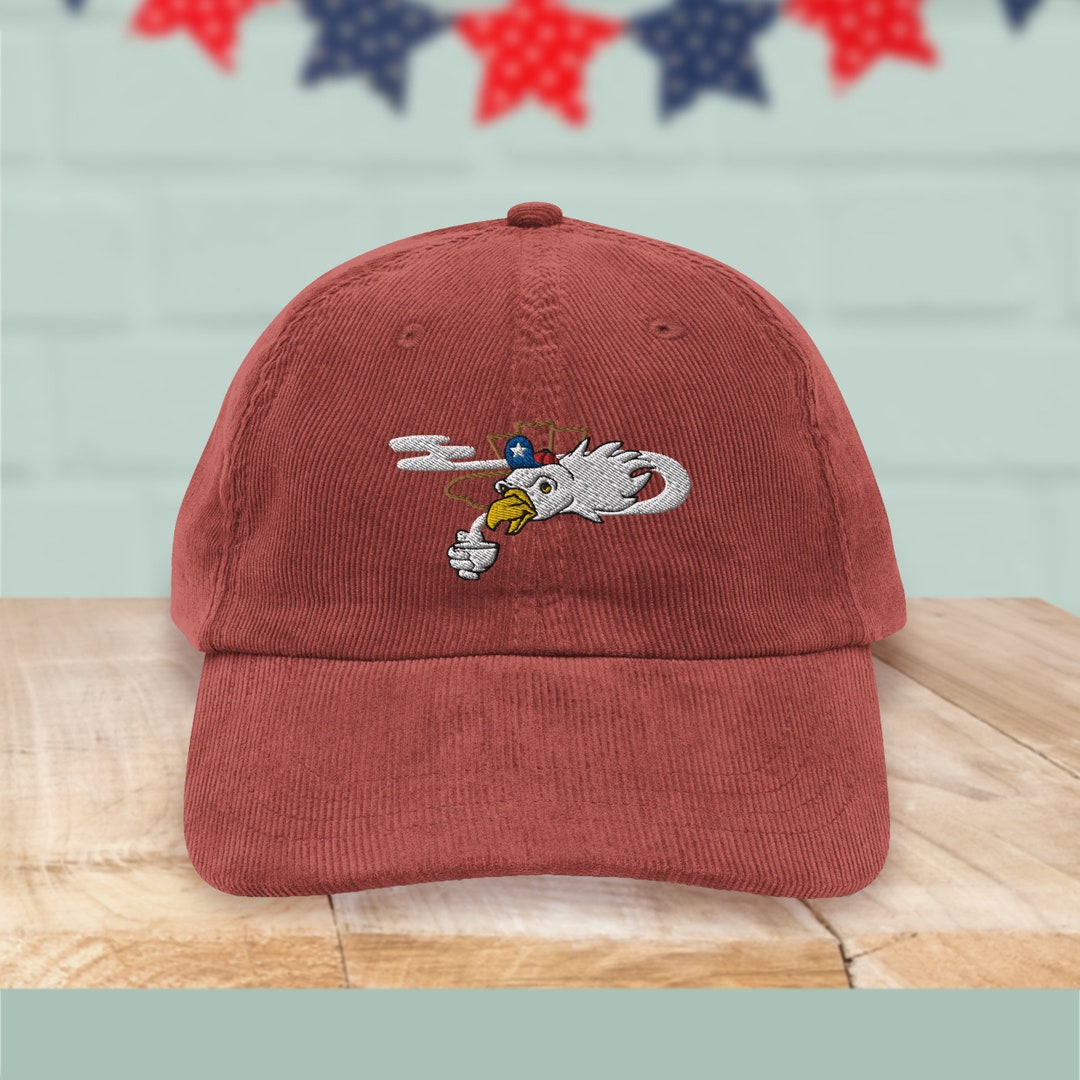 Retro Embroidered Bald Eagle Corduroy Hat, Vintage Inspired 4th of July ...