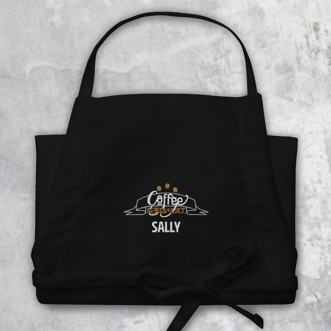 Custom Embroidered Coffee Apron, Personalized Connoisseur Pinny for ...