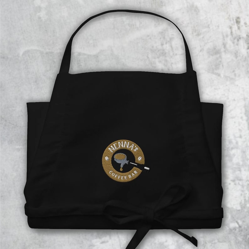 Personalized Embroidered Coffee Apron, Caffeine Lover's Gift, Barista ...