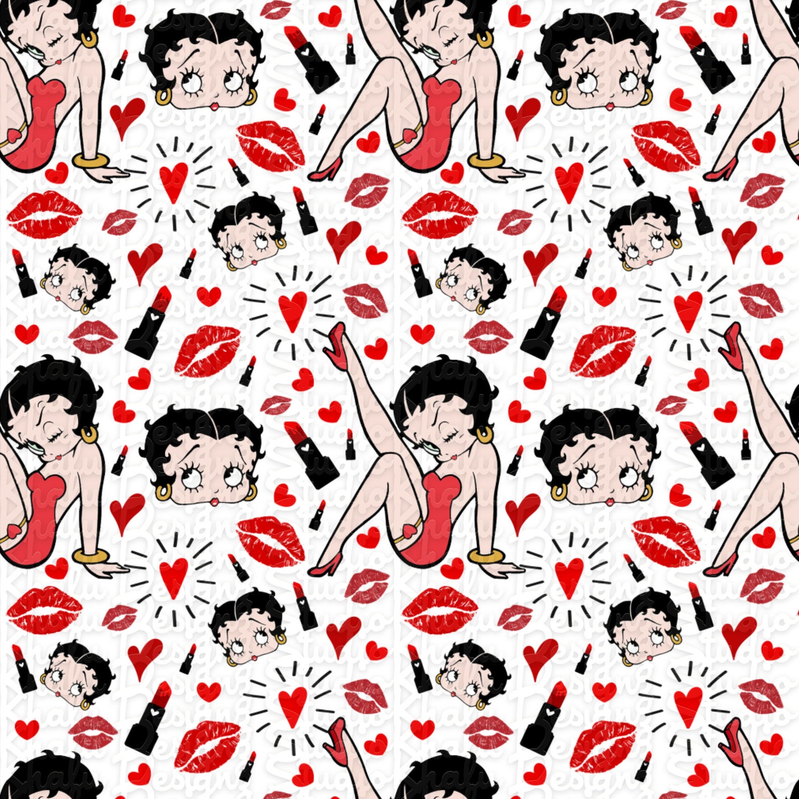 Betty Boop Seamless Pattern Betty Boop Seamless Betty Boop | Etsy