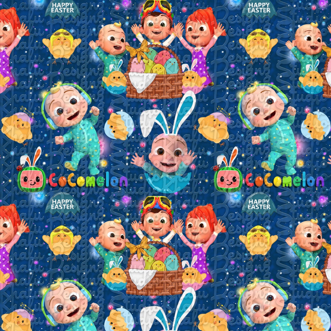 Cocomelon Seamless Pattern Easter Cocomelon Pattern Digital | Etsy