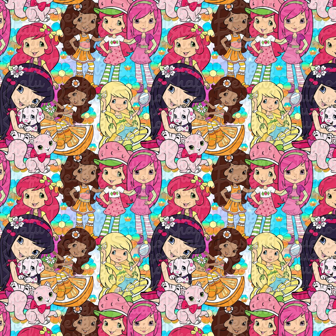 Strawberry shortcake Seamless Strawberry Pattern Digital | Etsy