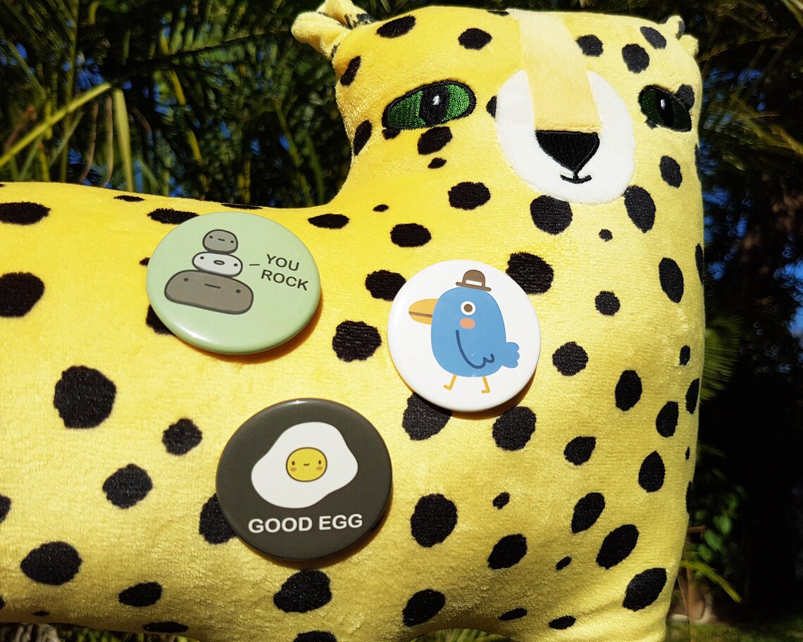 Pin Badge 45mm Button Badge You Rock Badge Illustration - Etsy Australia