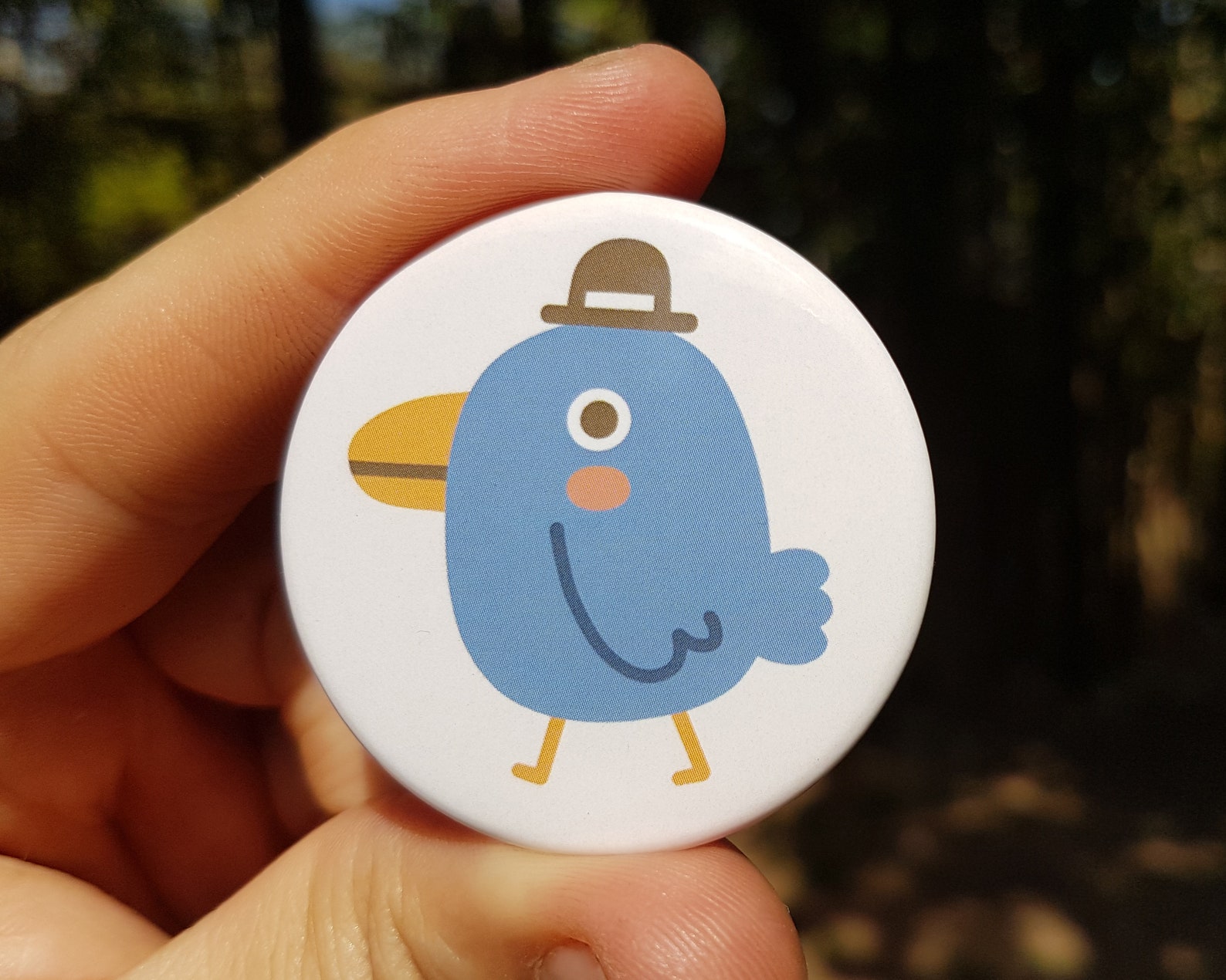 Pin Badge, 45mm Button Badge, Bird Badge, Illustration Badge, Brewster ...