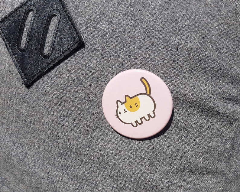 Pin Badge, 45mm Button Badge, Cat Badge, Illustration Badge, Brewster ...