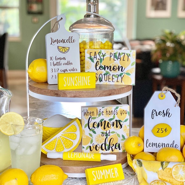 Lemon Decor for Tiered Tray - Etsy