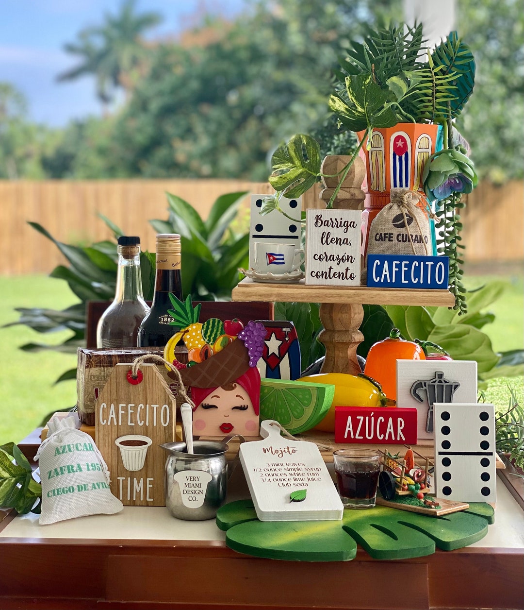 Tropical Tiered Tray Miami Tiered Tray Tiered Tray Tiered - Etsy